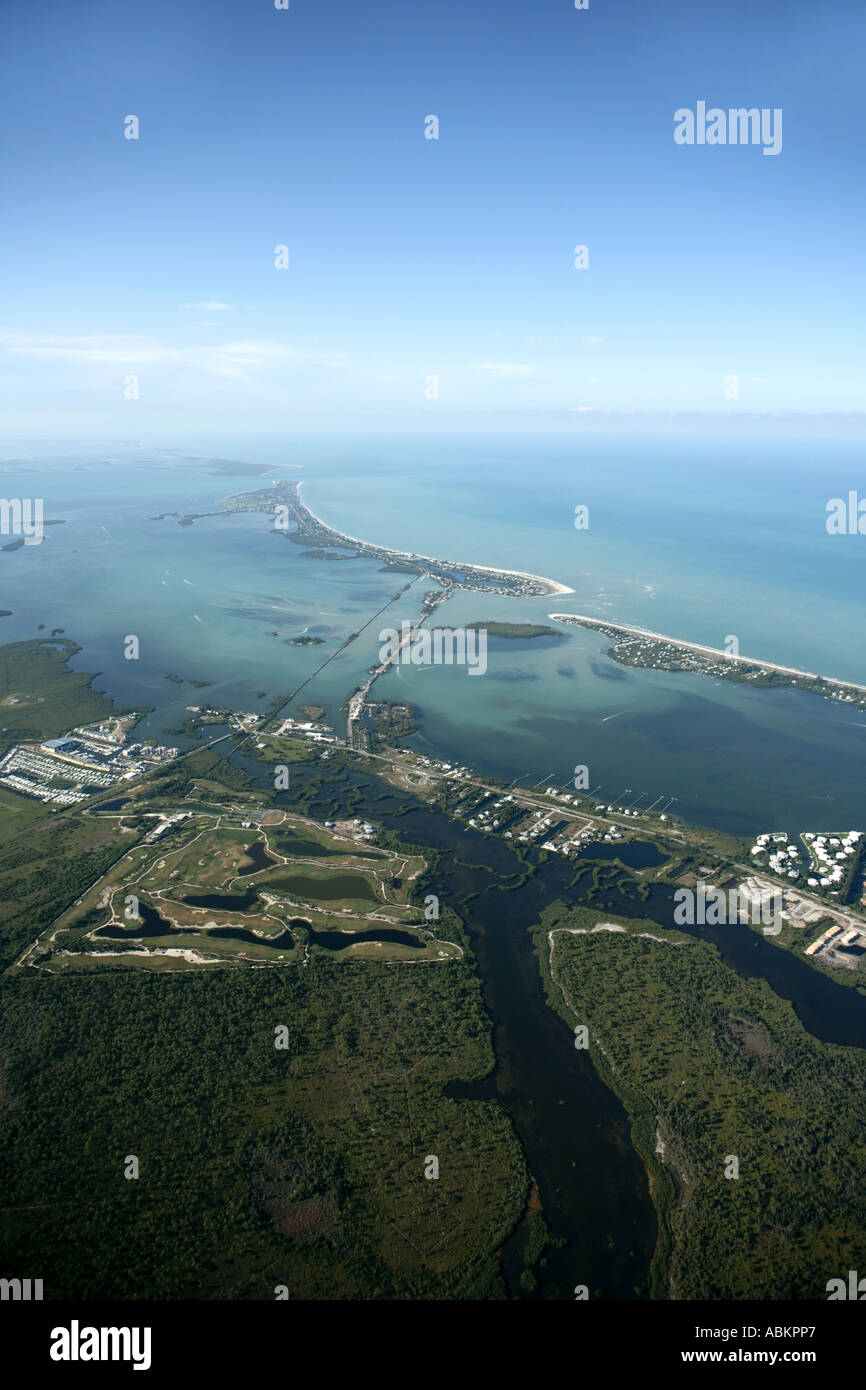 Luftaufnahme von Gasparilla Island, Placida Hafen, Vogel-Schlüssel ...
