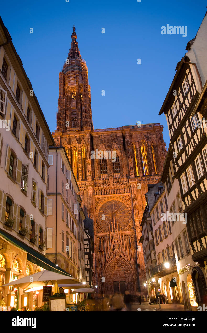 Our lady cathedral strasbourg illuminated at night -Fotos und ...