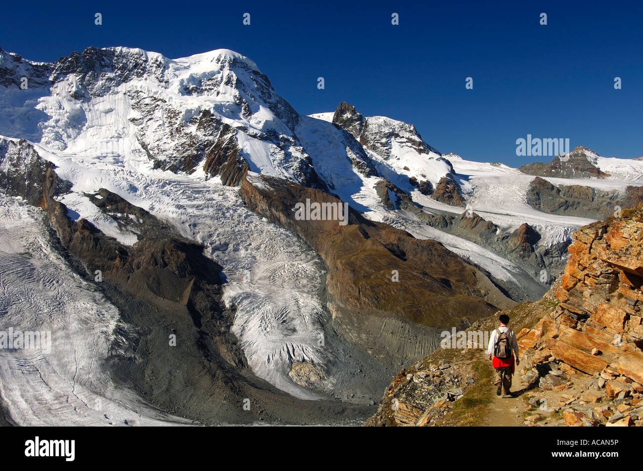 Am Gornergrat Spitzen Breithorn, Klein Matterhorn Gletscher ...