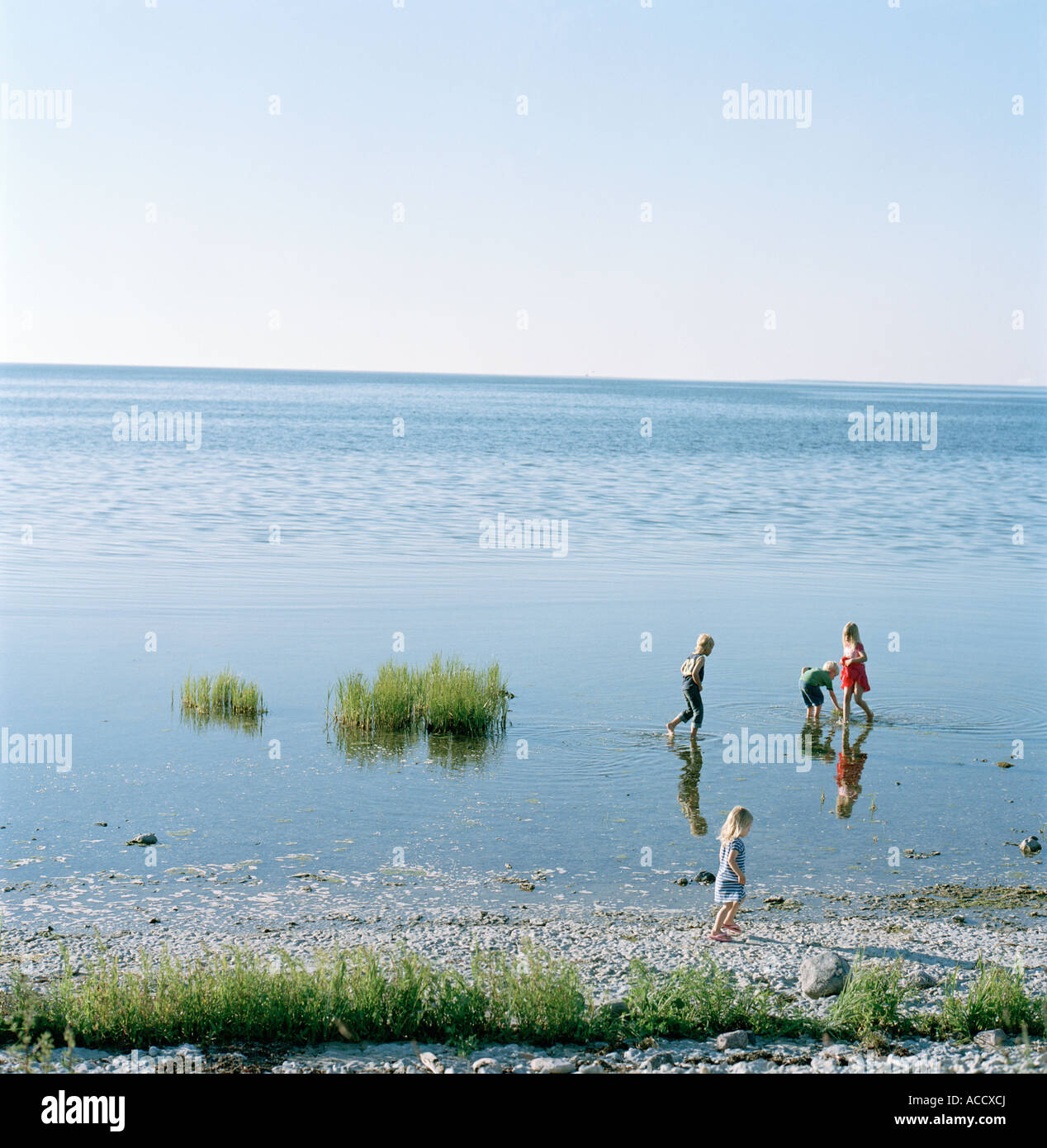 Kinder am Strand Stockfotografie - Alamy