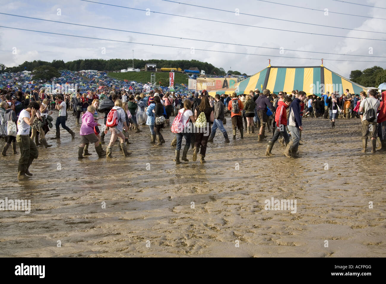 Felder der Schlamm auf dem Glastonbury festival Stockfotografie - Alamy