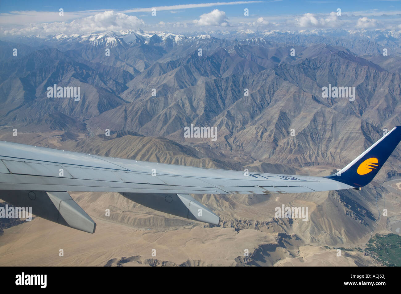 Indien Himalaya Flug von Leh nach Delhi Ansicht nach Abheben von einem ...