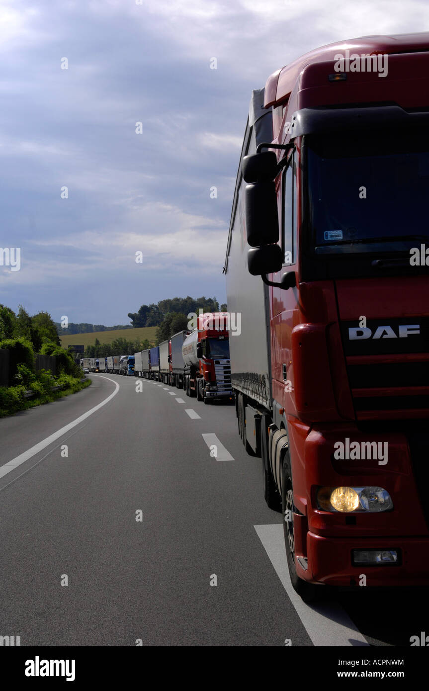 Verkehr Stau Stau Autobahn deutsche Deutschland Autobahn Sommer Tag ...