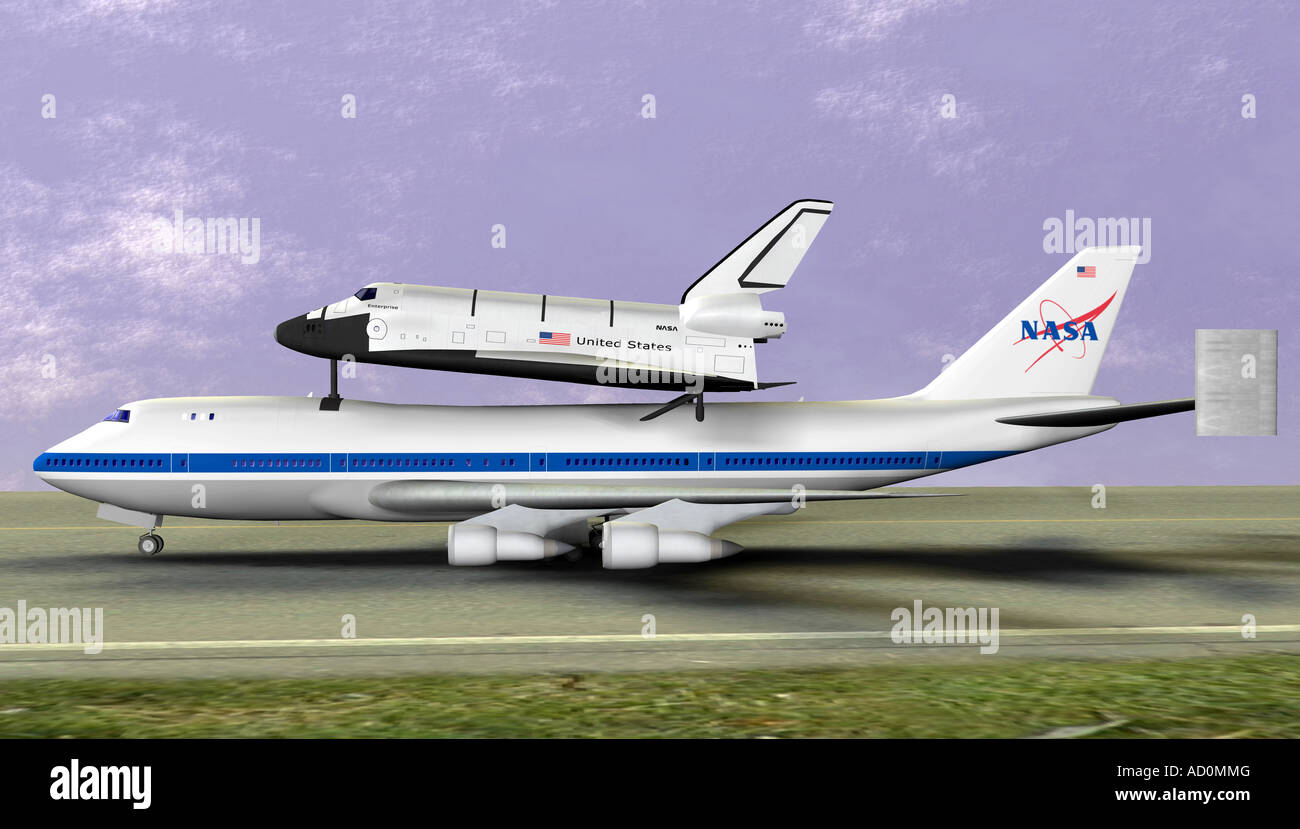 Space Shuttle Transport auf einer Boing 747 Stockfotografie - Alamy