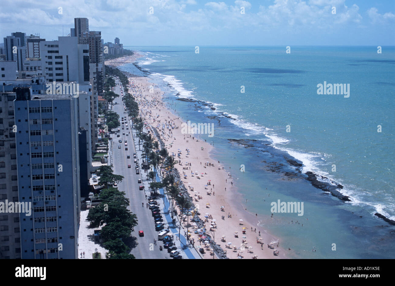 Praia de Boa Viagem, ein 7 km lange Strand in Recife Brasilien ...