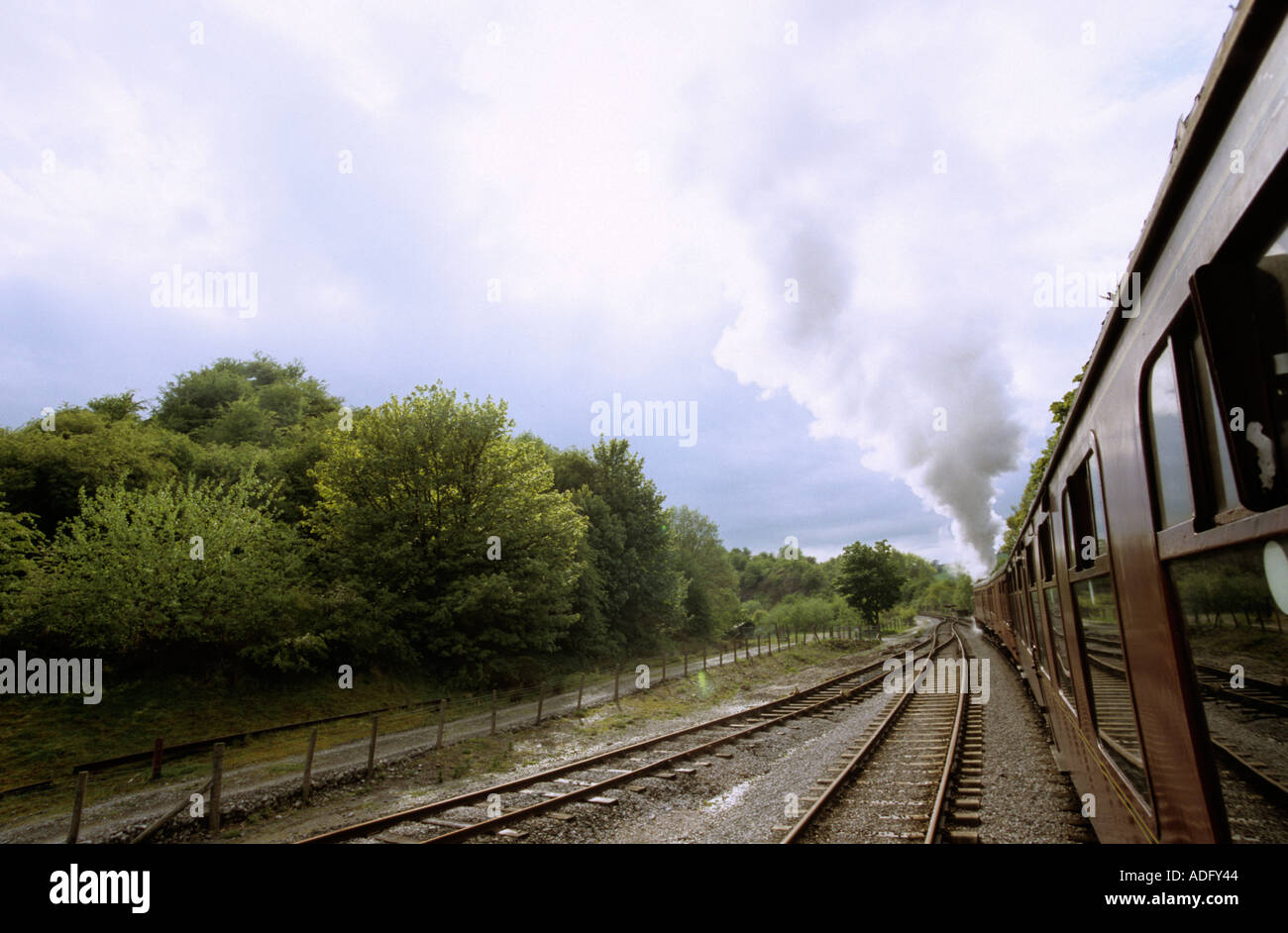 Zug Dampflok auf der Bolton Abbey Station Embsay Eisenbahnlinie in ...