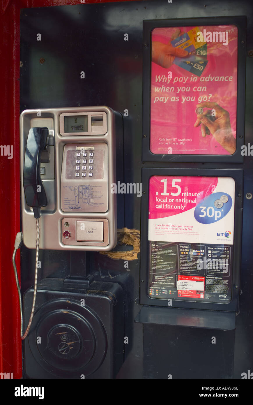 Inside british telecom telephone box -Fotos und -Bildmaterial in hoher ...