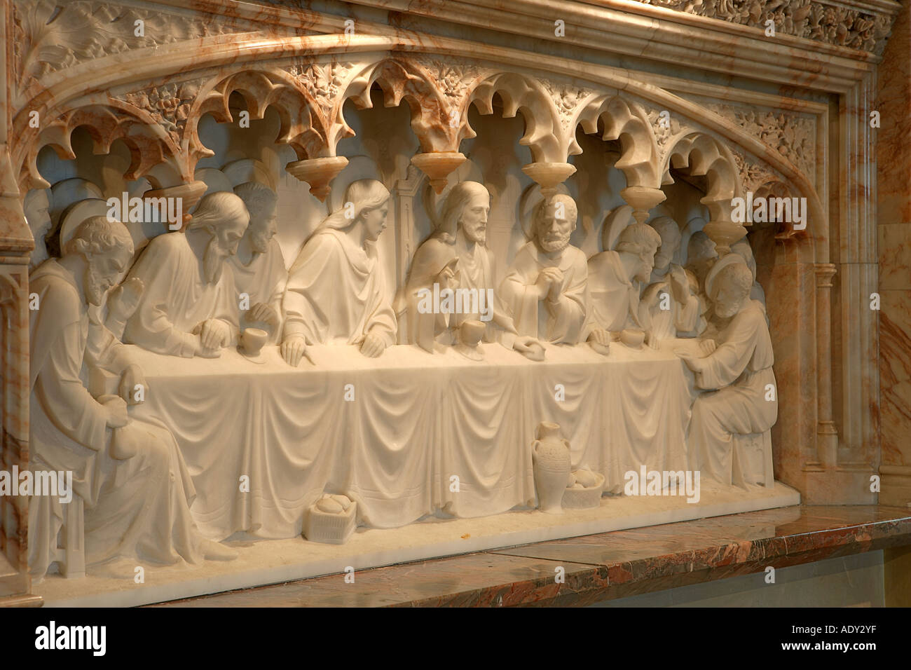 Carving Of The Last Supper Stockfotos und -bilder Kaufen - Alamy