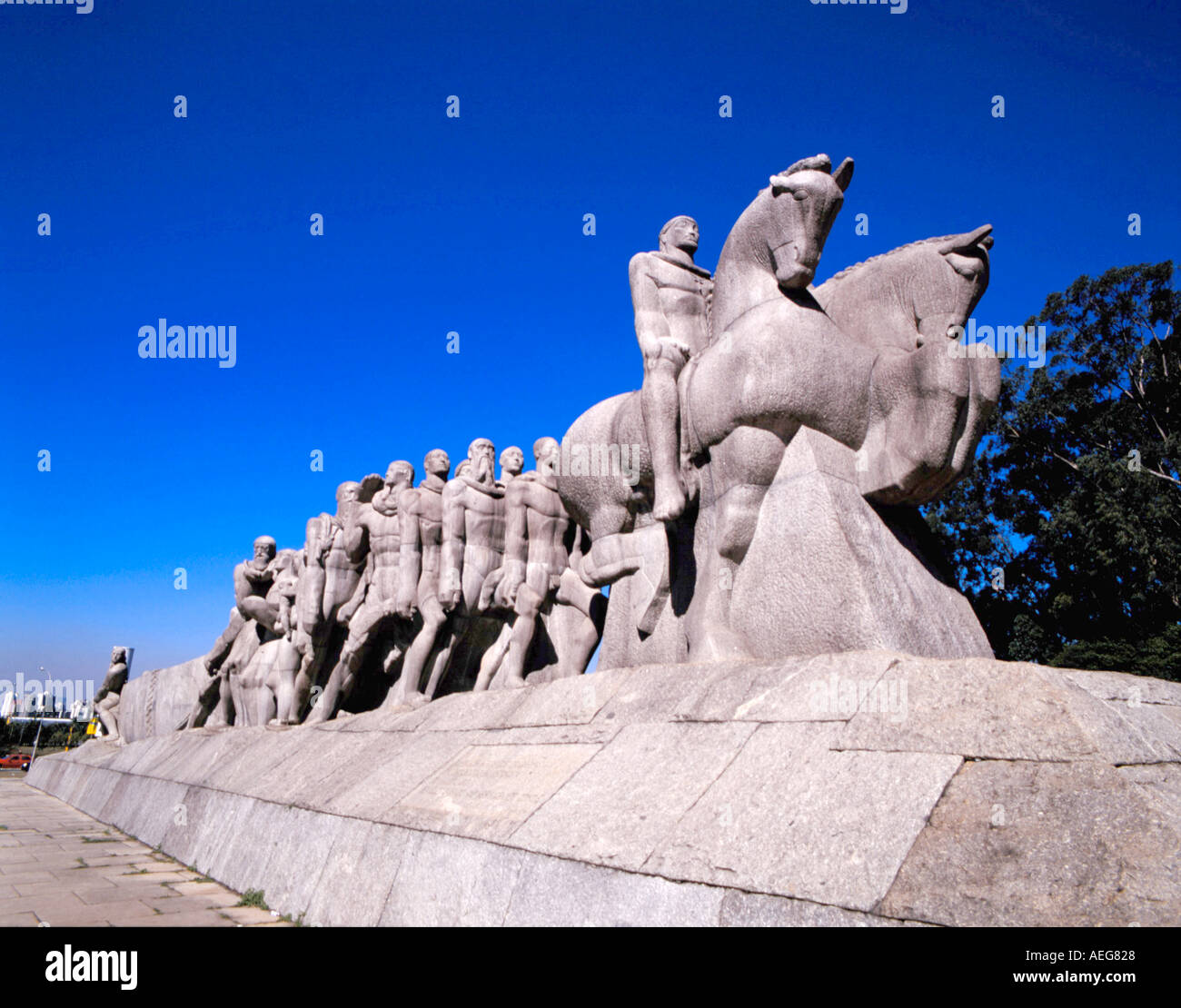 Reisen Brasilien Monumento als Bandeiras Denkmal Granit Statue Skulptur ...