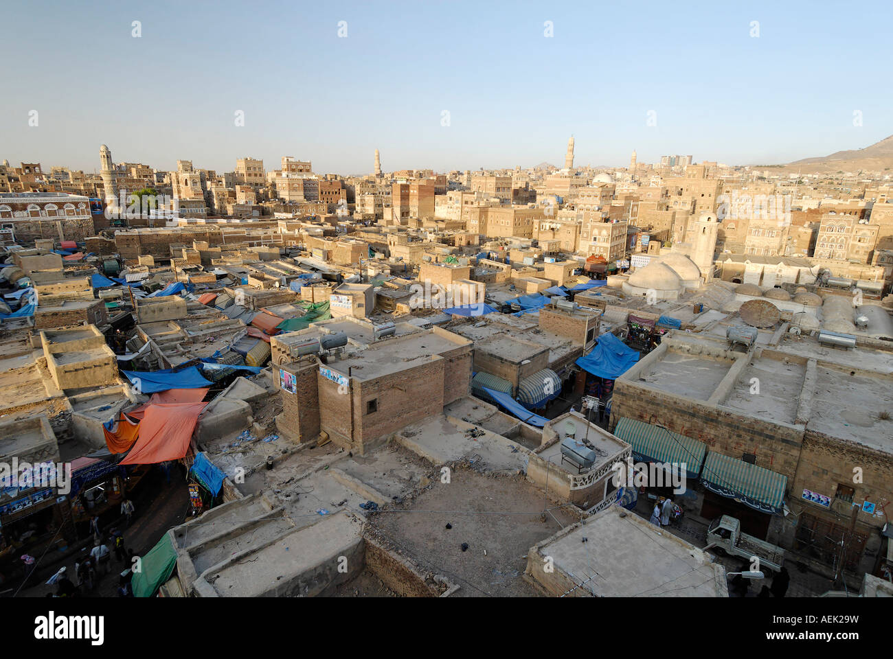 Blick über Sanaa, Sanaa, Jemen Stockfotografie - Alamy