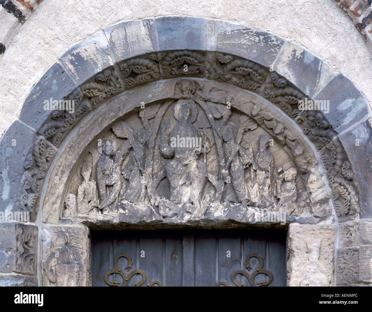 Landsberg, Doppelkapelle, Nordportal, Tympanon Stockfotografie - Alamy
