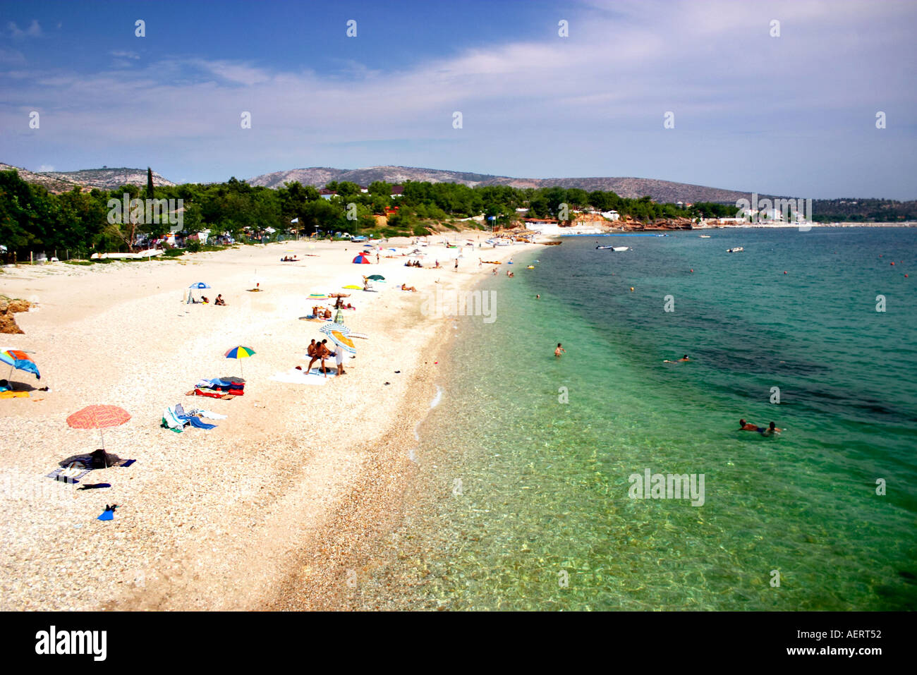 Pefkari Beach Szene Thassos Griechenland Stockfotografie - Alamy