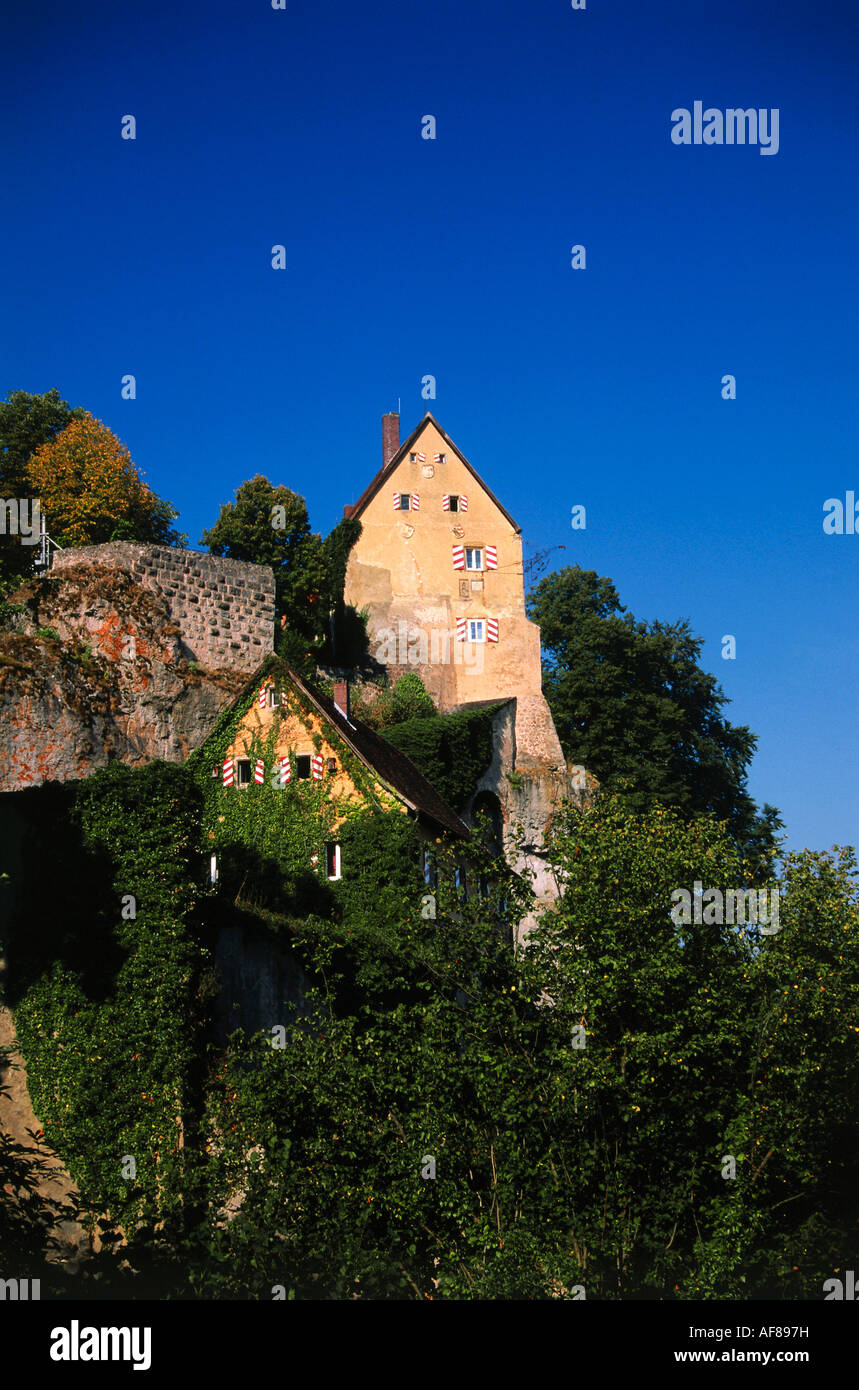 Ansicht der Burg Pottenstein, Fränkische Schweiz, Franken, Bayern ...