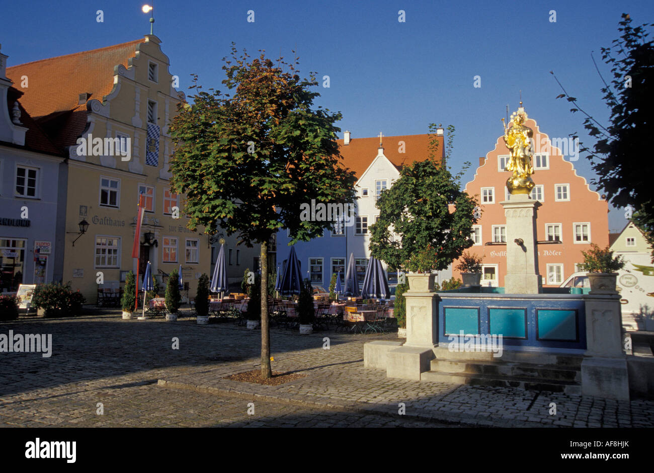Wemding, historischen Marktplatz, Bayern, Deutschland, Europa ...