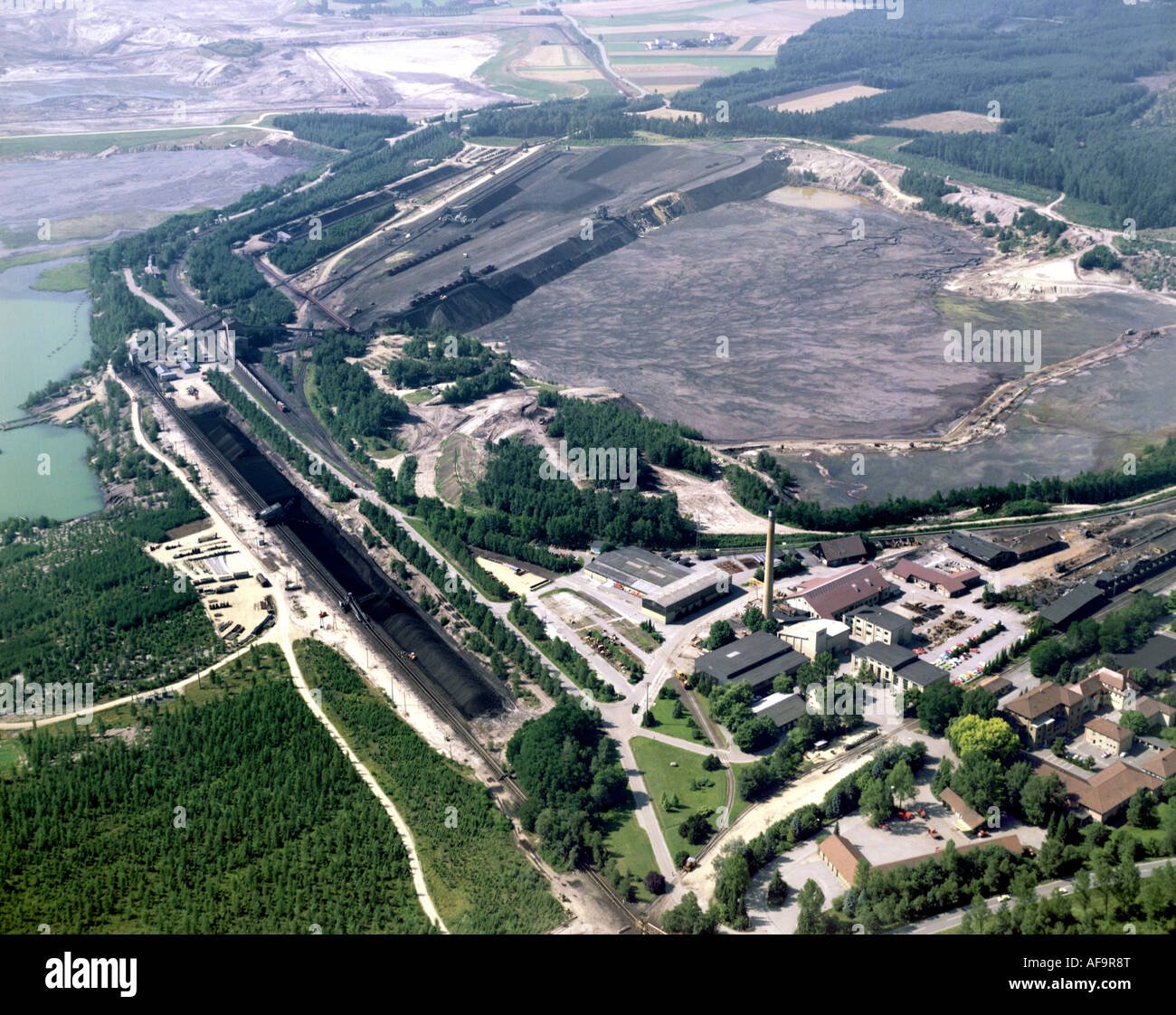 Braunkohle-Tagebau in der Nähe von Wackersdorf, Deutschland, Bayern ...
