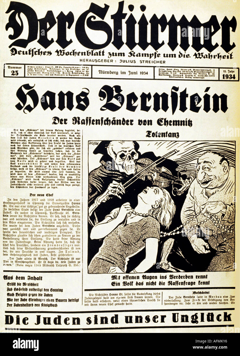 "Faschismus / Nationalsozialismus, Presse, Zeitung"Der Stürmer", Nummer ...