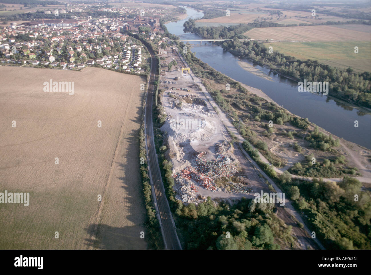 Luftbild, Aerien, Antenne, Vue Aerienne, la Loire Aciéries d'Imphy SA Decharche de Usine Imphy ...