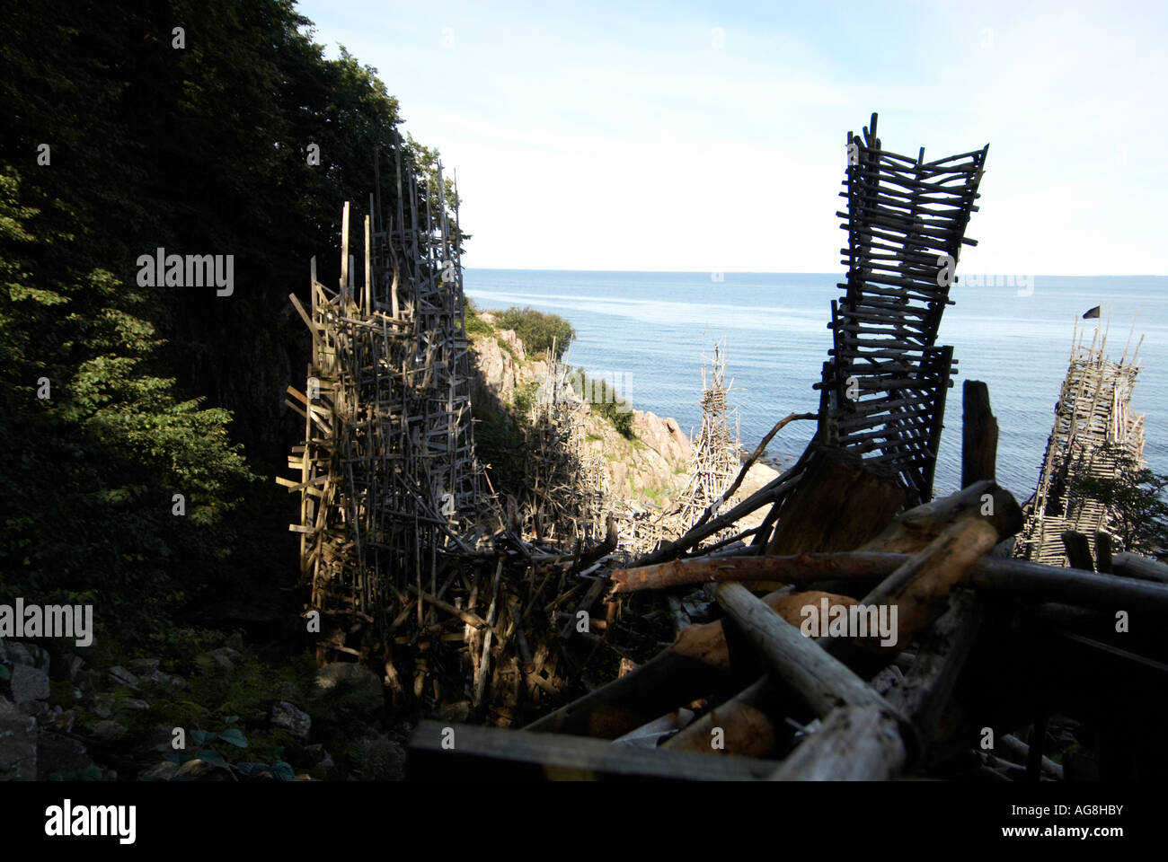Lars Vilks Kunstwerk auf Kullaberg Schweden Stockfotografie - Alamy