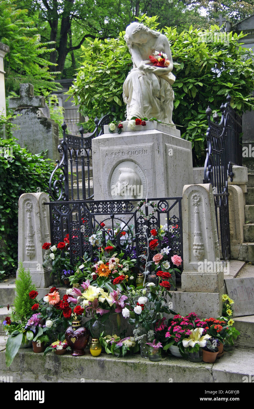 Grab von Frederic Chopin, alten Friedhof Pere Lachaise, Paris ...