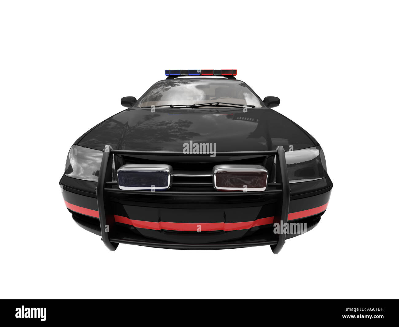 Polizei isoliert schwarzes Auto Frontansicht Stockfotografie - Alamy