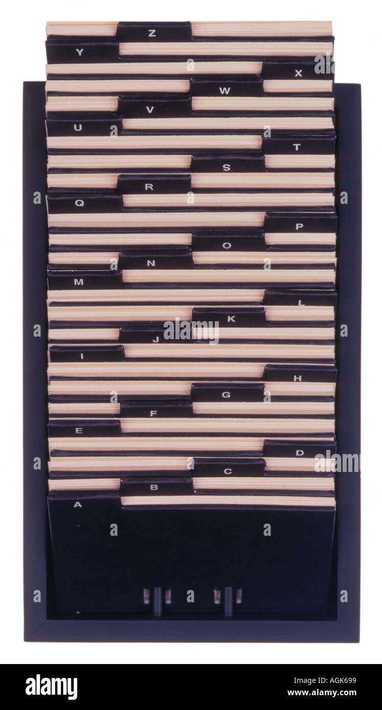 Alphabet filing card system -Fotos und -Bildmaterial in hoher Auflösung ...