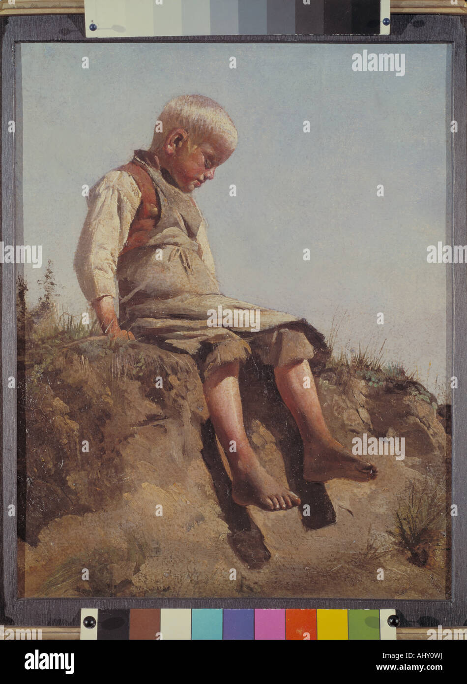 "Fine Arts, Lenbach, Franz von, (1836-1904), Malerei,"Knabe in der ...