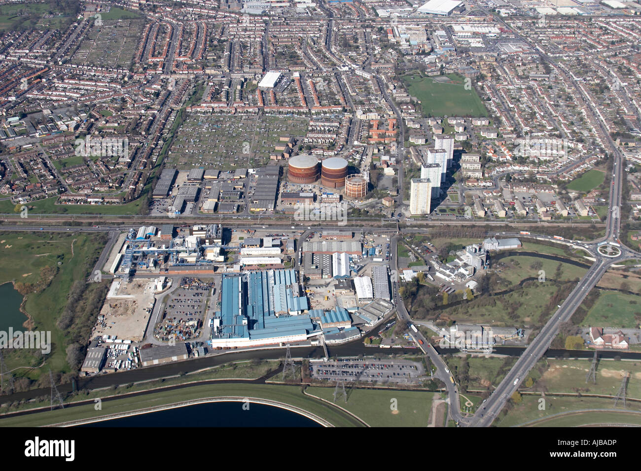 Luftbild Norden westlich von Redburn Trading Estate Gas funktioniert ...