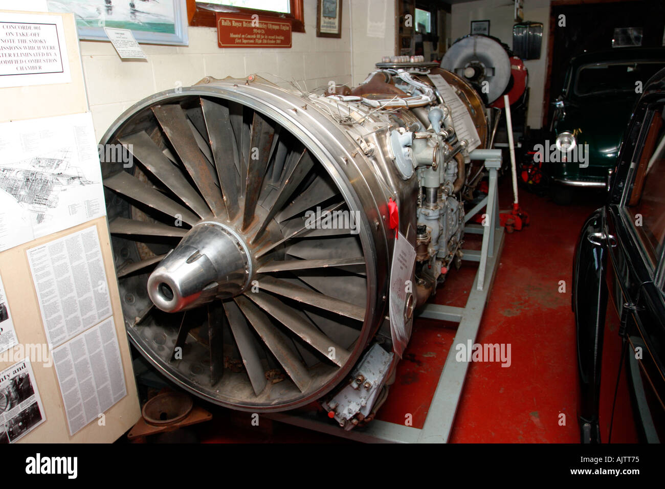 Concorde-Jet-Engine in einem Museum in Downham Market East Anglia UK ...