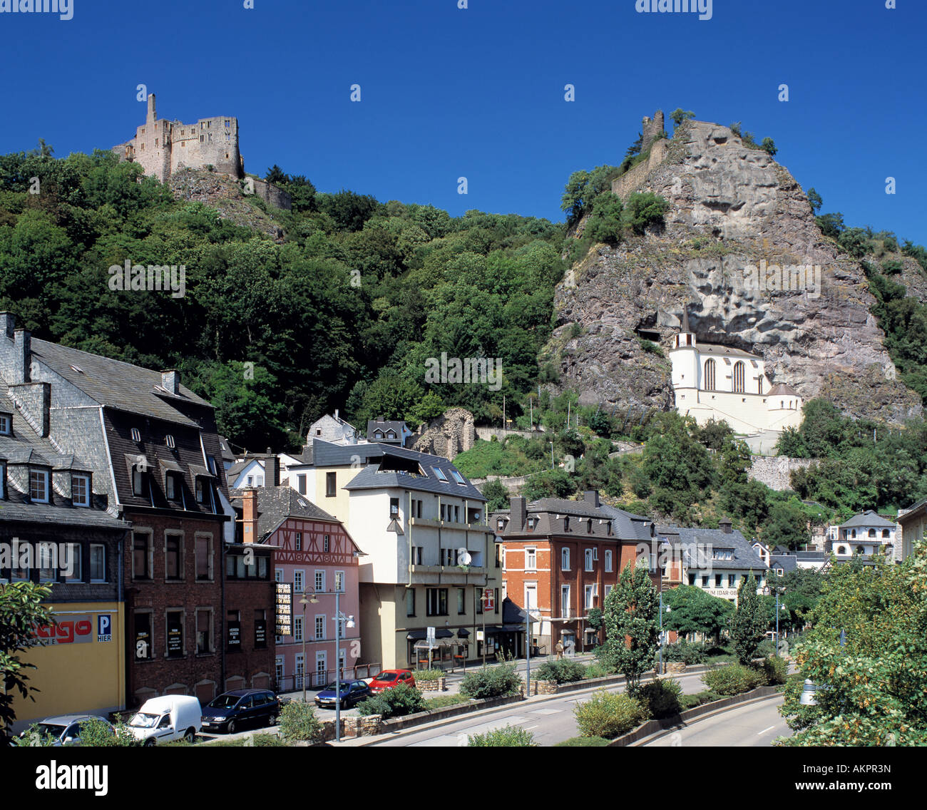 Stadtpanorama von Idar-Oberstein eine der Nahe, Rheinland-Pfalz ...