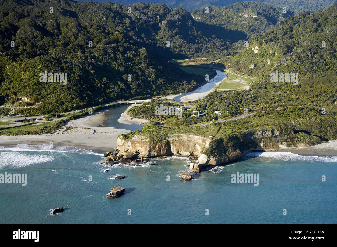 Razorback Punkt und Punakaiki River Punakaiki Paparoa Nationalpark ...