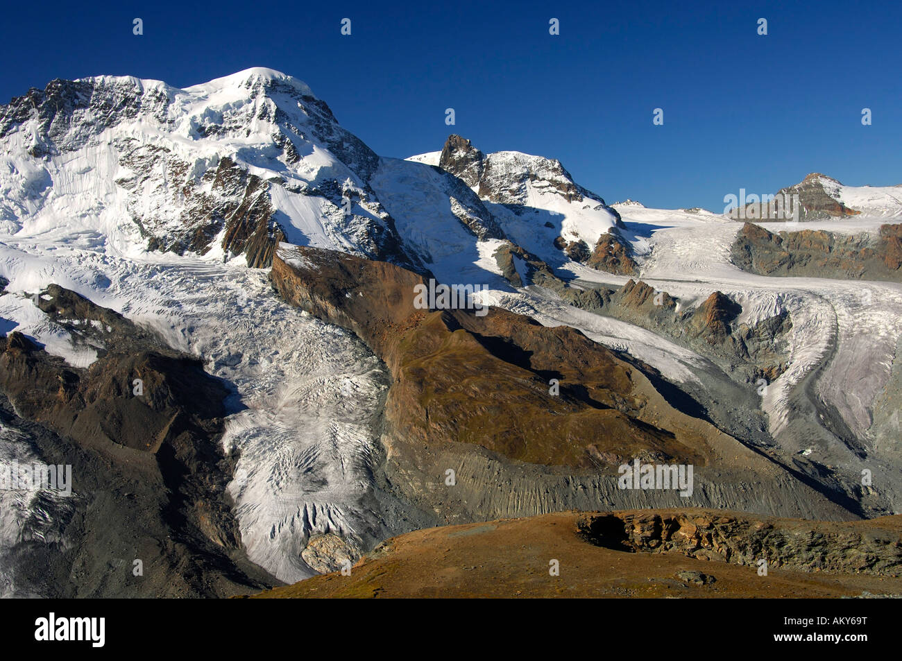 Spitzen Breithorn, Klein Matterhorn Gletscher Theodulgletscher, Zermatt ...