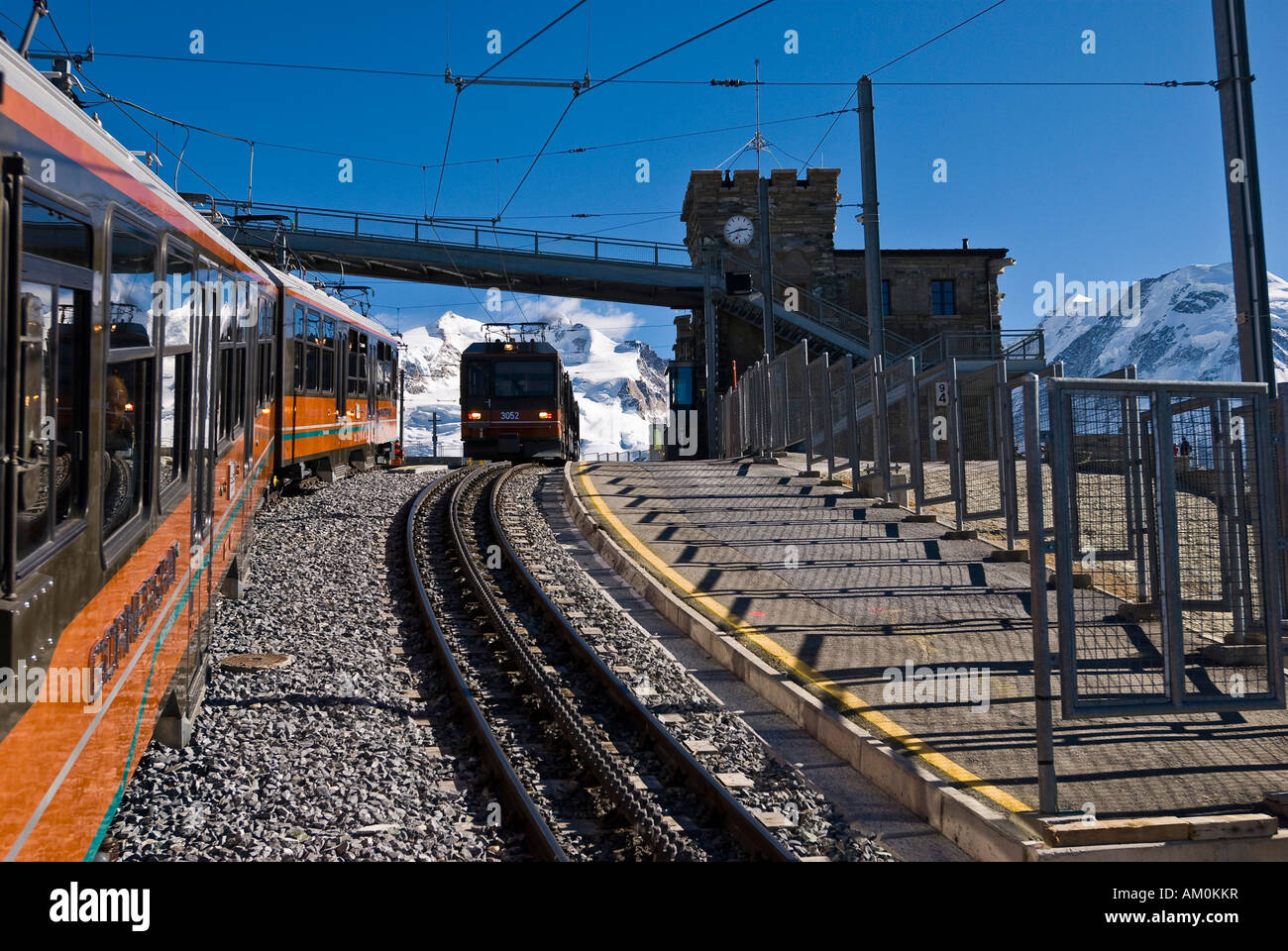 Gornergratb Bergbahn auf Station Gornergrat, Zermatt, Schweiz ...