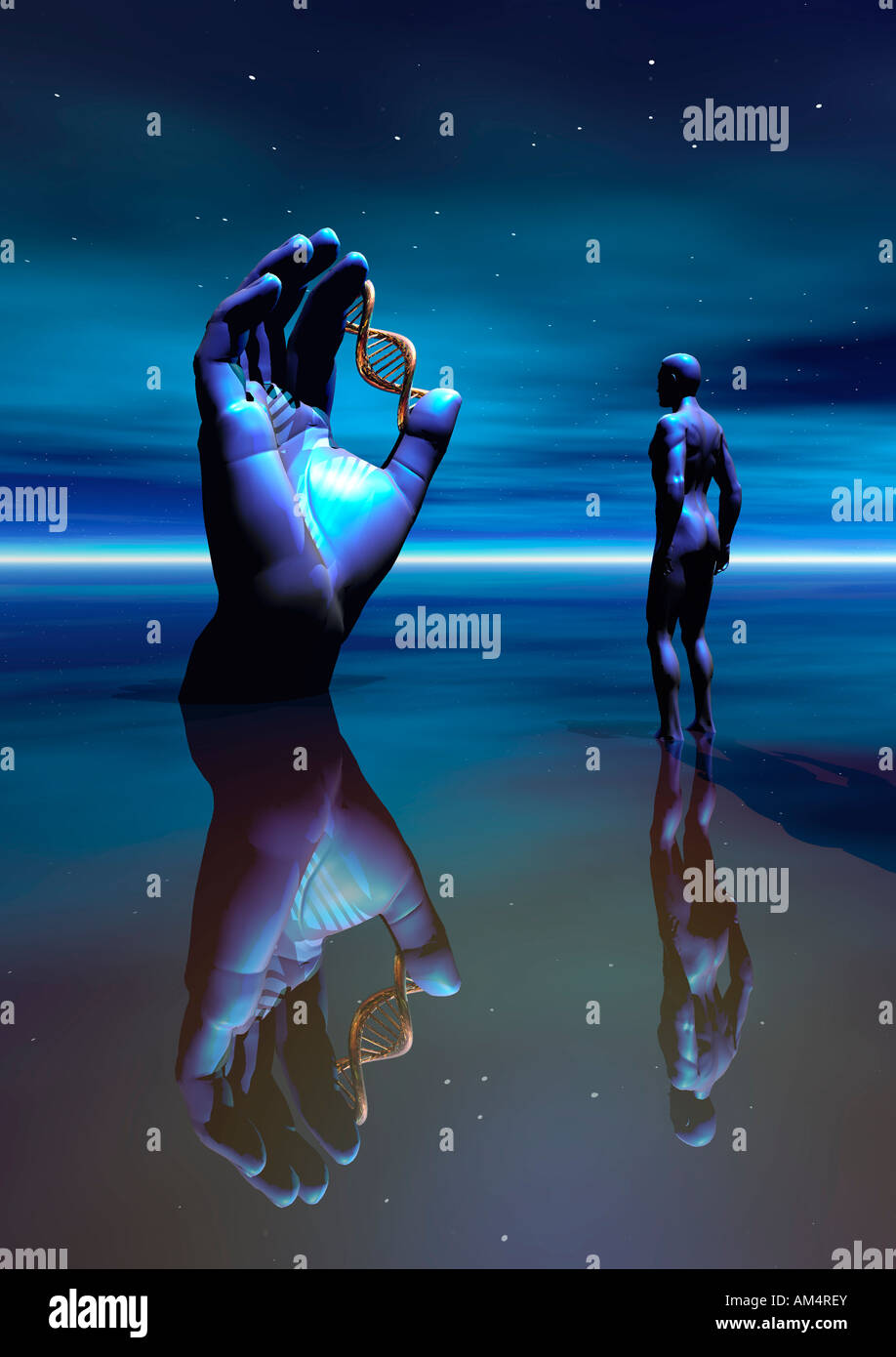 Genetik A3D Konzeptbild, Umgang mit der Schöpfung von Adam der erste ...