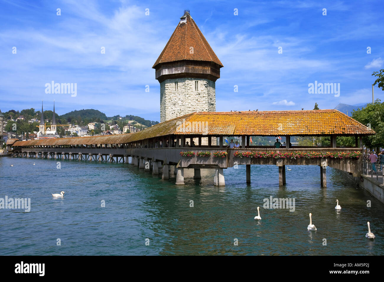 Wasserturm, Kapellbruecke, Luzern, Schweiz, Europa Stockfotografie - Alamy
