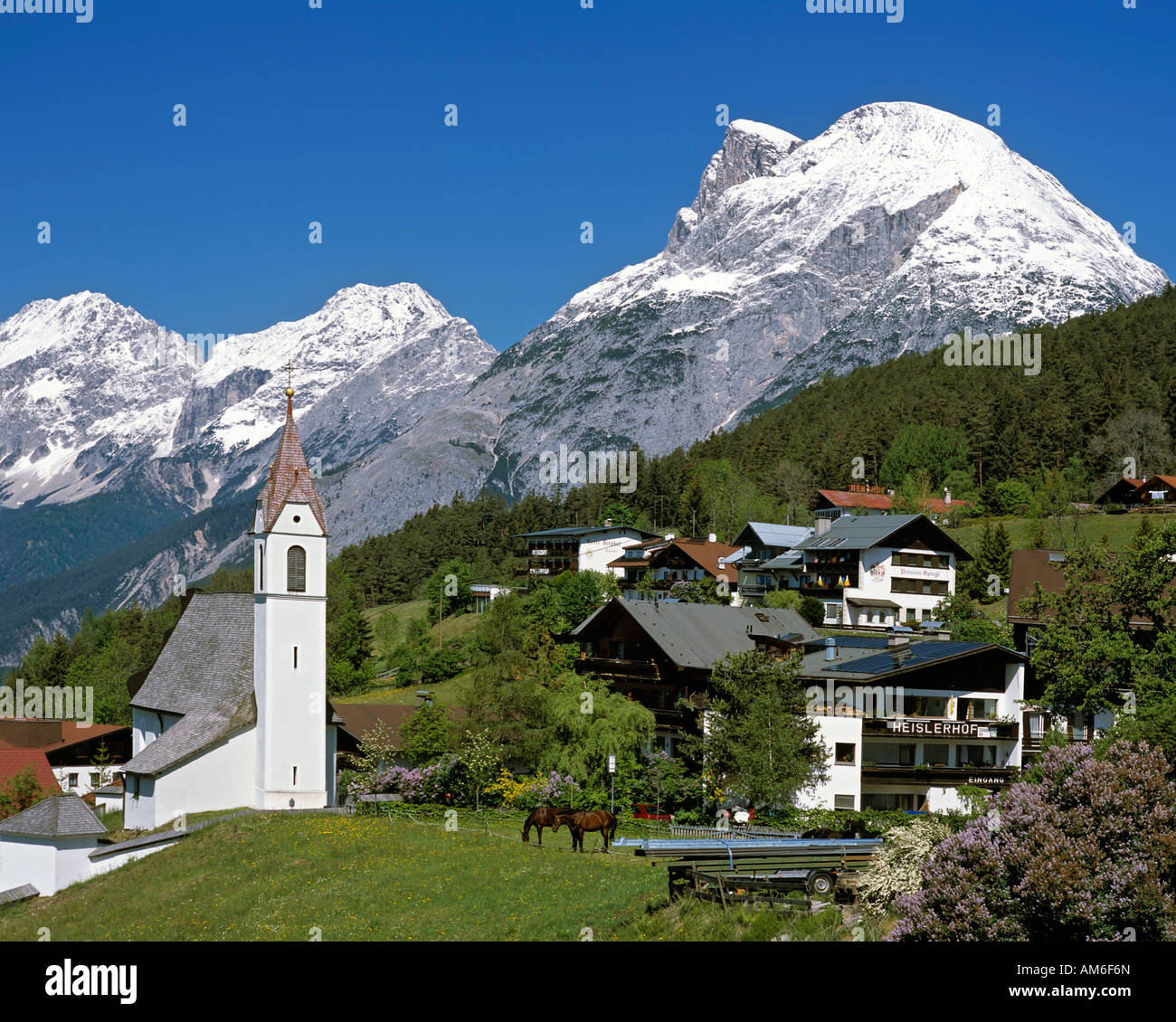 Moesern, Pfarrkirche, Inntal, Hohe Munde, Mieminger Kette, Tirol ...