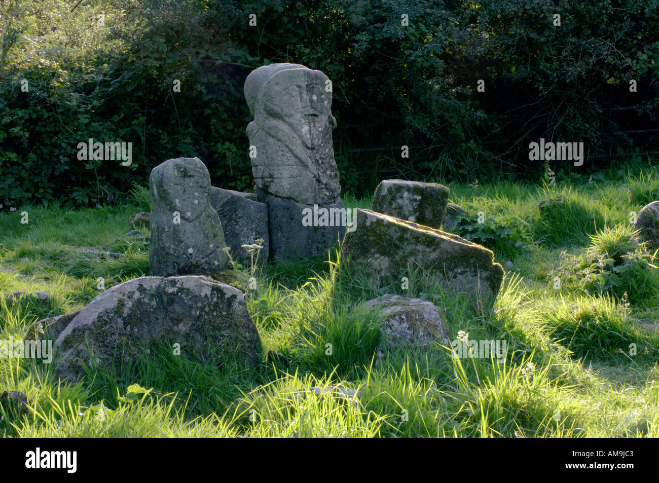 Caldragh Friedhof auf der irischen Insel Boa, unteren Lough Erne. Alte ...