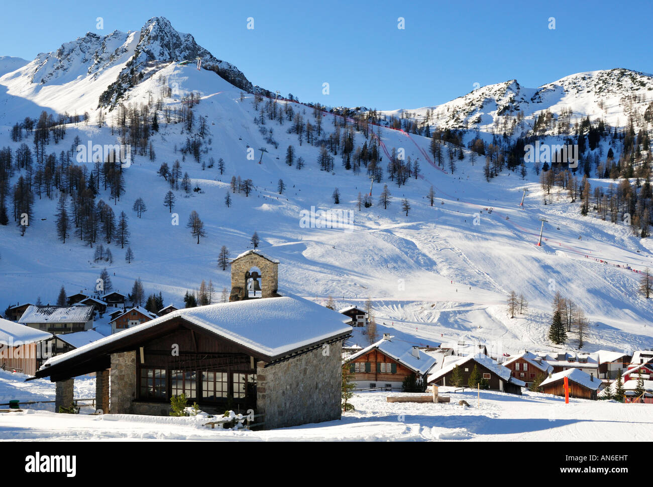 Winter in Malbun - Friedenskapelle Richtung Hocheck, Liechtenstein ...
