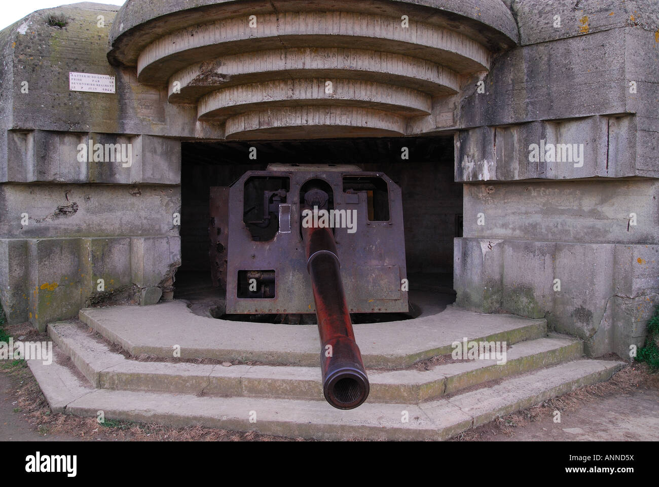 German World War Two Gun-Batterie bei Longues, Normandie, Frankreich ...