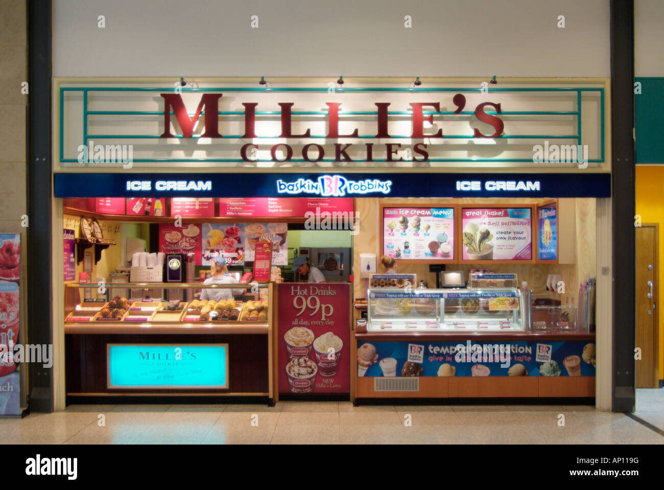 Millies Cookies Fastfood Kuchen Gebäck Eis heiß kalter Imbiss Snack ...