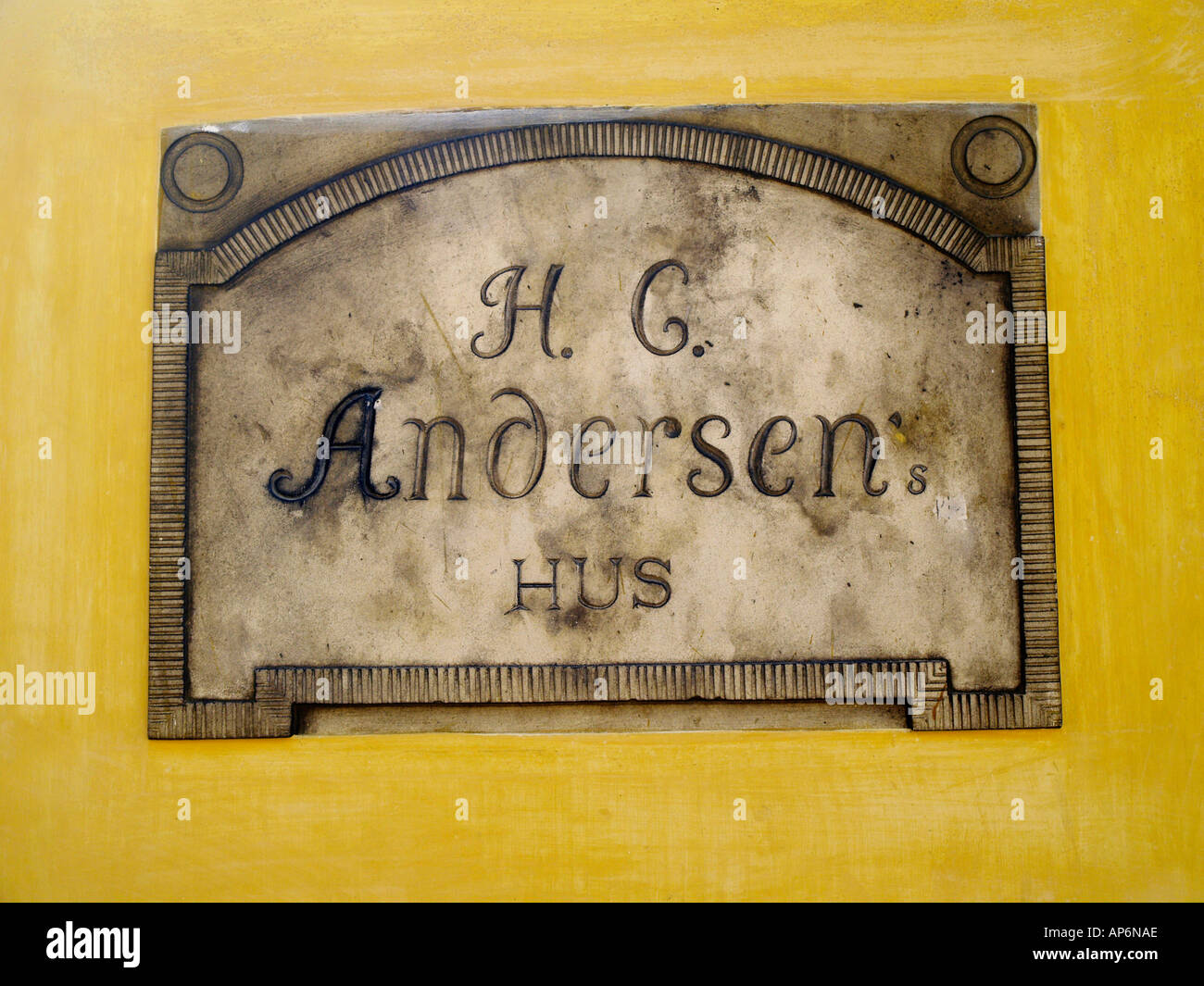 Schild, Hans Christian Andersen Hus, Haus Stockfotografie - Alamy
