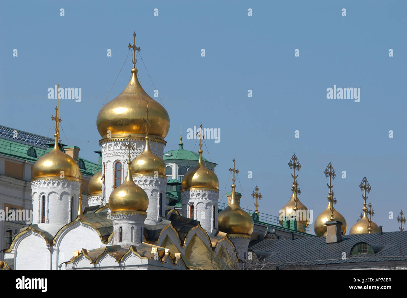 Die Verkündigung-Kathedrale im Moskauer Kreml, Russland Stockfotografie ...