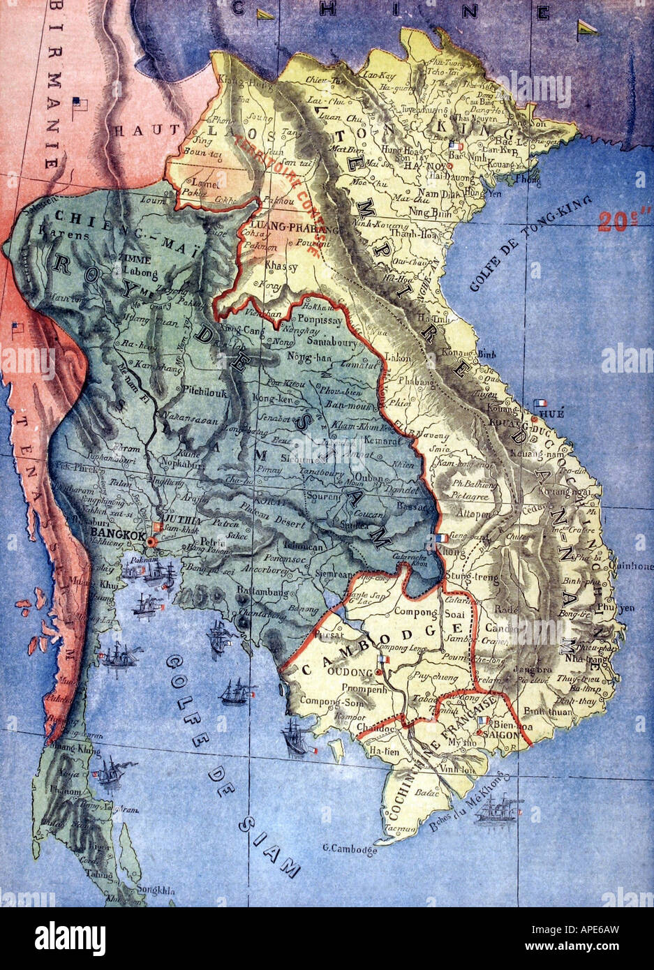 Map siam thailand 1893 -Fotos und -Bildmaterial in hoher Auflösung – Alamy