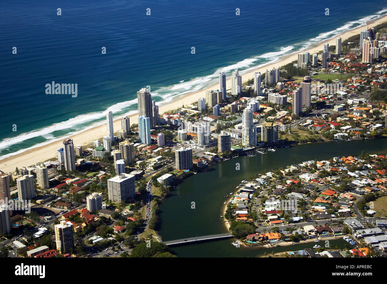 Nerang River Surfer Paradies Gold Coast Queensland Australien Antenne ...