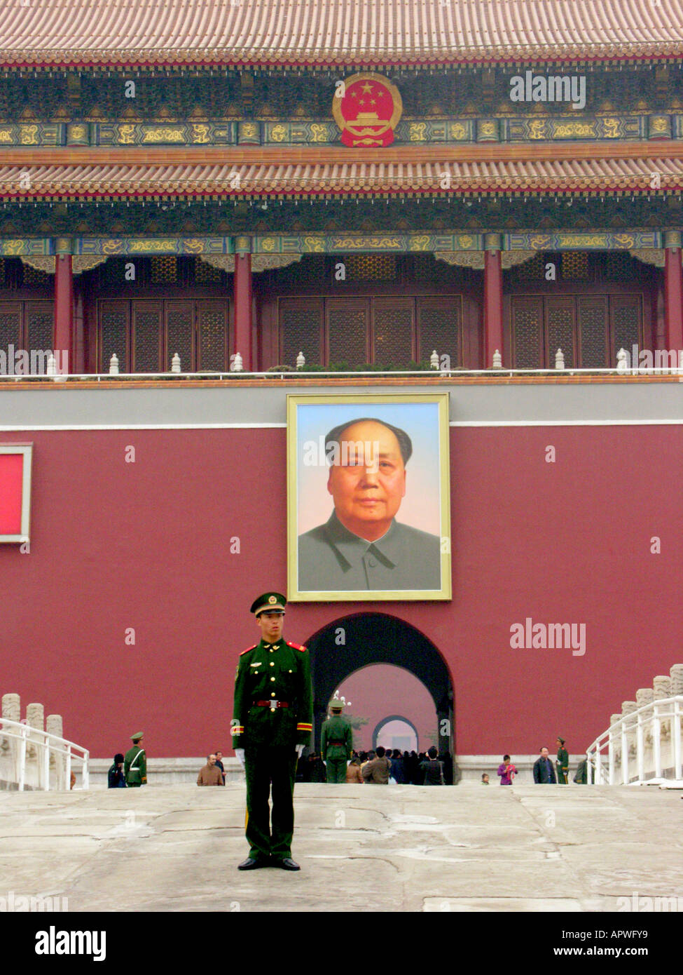 Soldaten vor Vorsitzender Mao Platz des himmlischen Friedens Peking ...