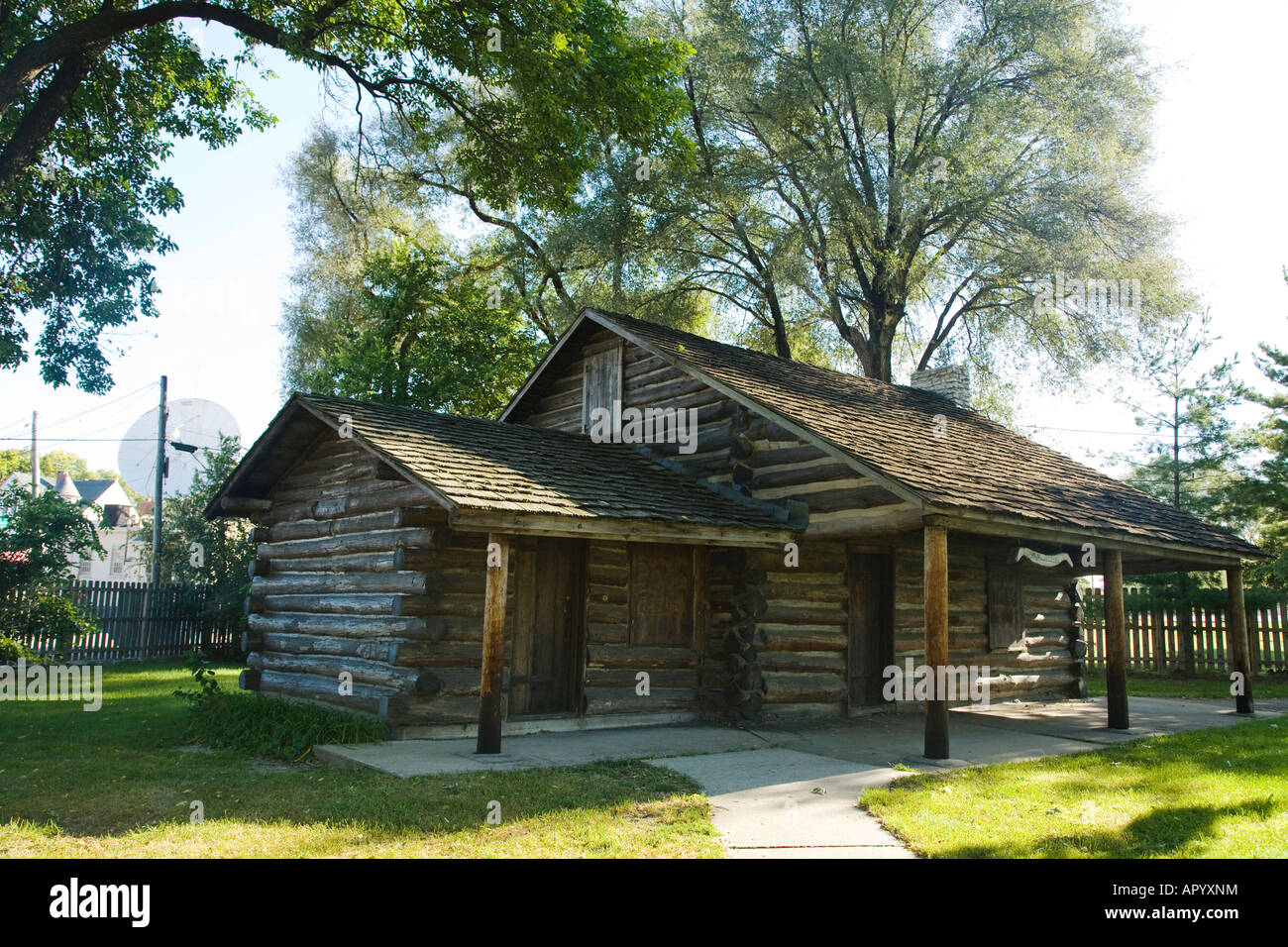 ILLINOIS Dixon alte Siedler Blockhaus in Lincoln Statue Park Gelände ...