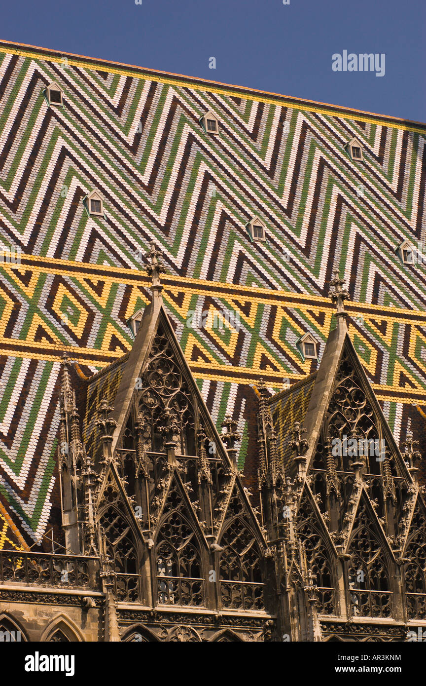 Wien - Ziegeldach Detail von den Stephansdom, den Stephansdom ...
