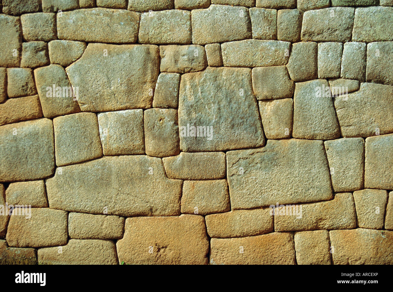 Typische Inka Wand, Machu Picchu, Peru, Südamerika Stockfotografie - Alamy