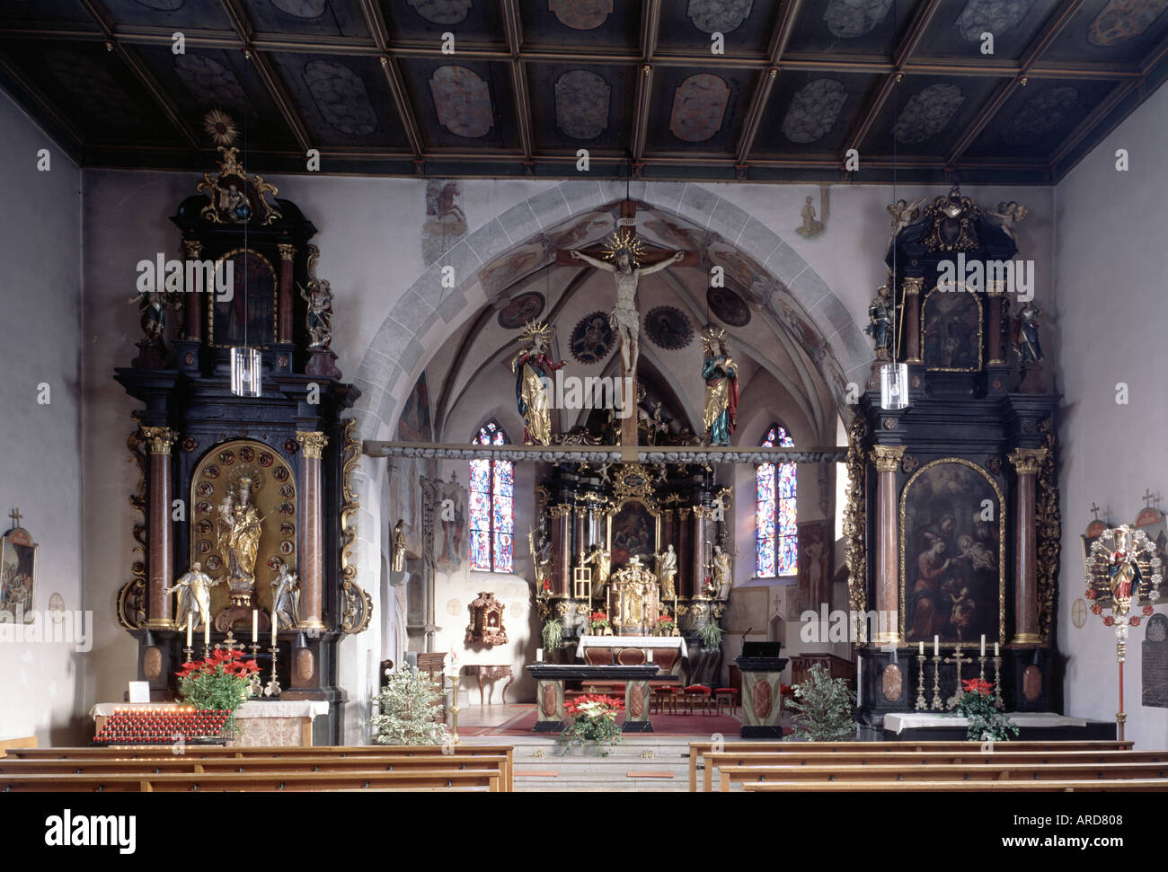 Flums, St. Justus, Innenansicht Stockfotografie - Alamy