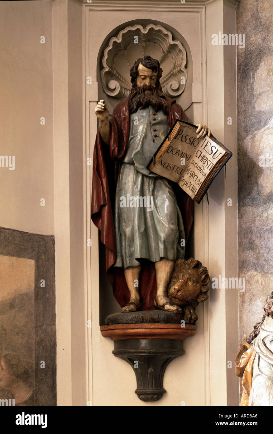 Galluskirche, Kalvarienberg, Brockhofffigur, Prag, Apostel Markus ...