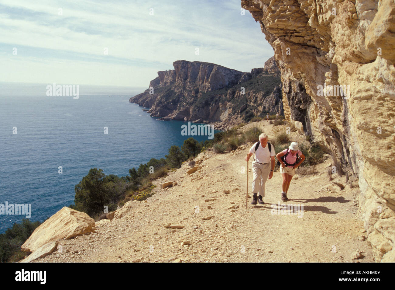 Wandern am Küstenweg, El Portet, Valencia, Spanien Stockfotografie - Alamy